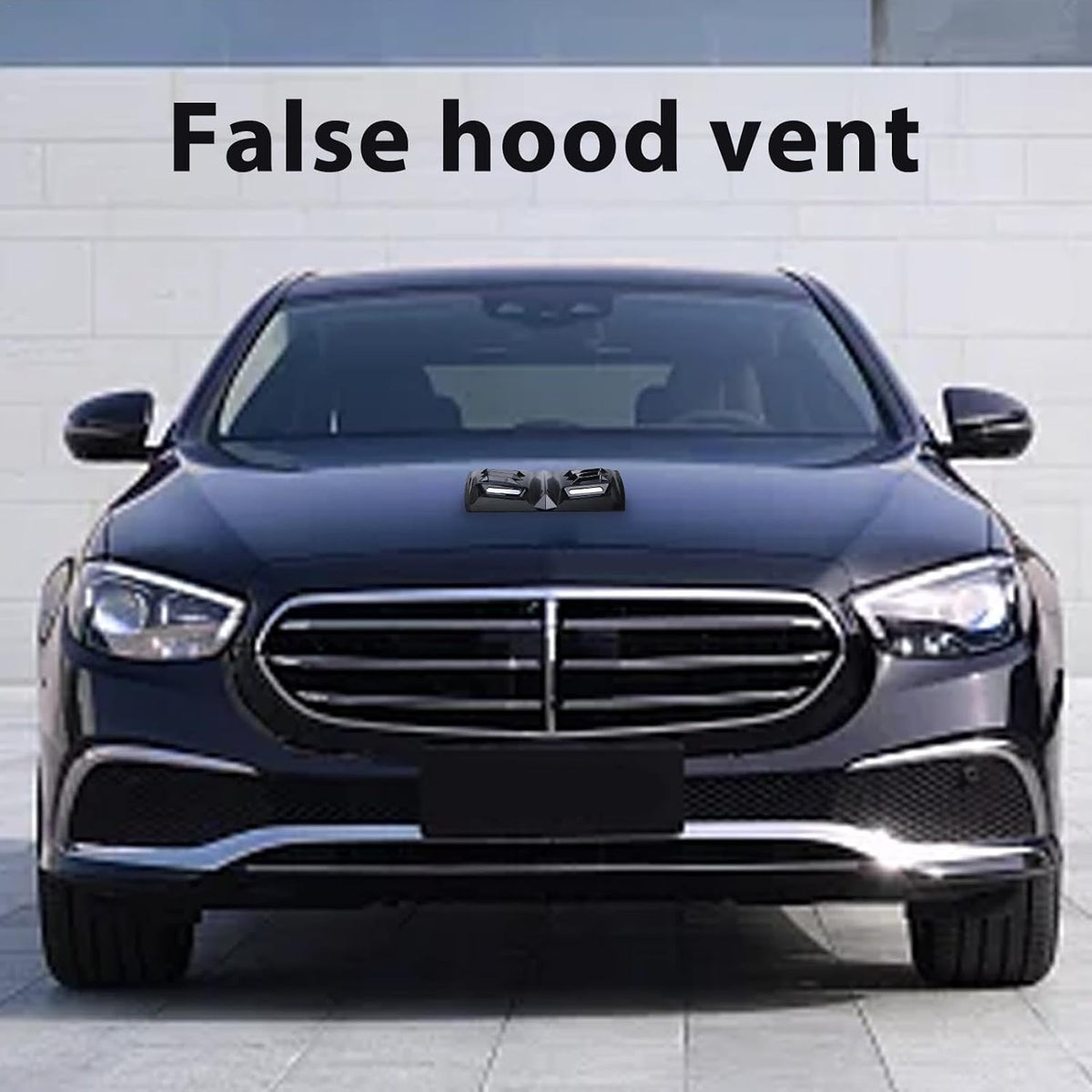 AutoBizarre Bonnet Hood Scoop Vent Black Decorative Dummy Face Air Flo