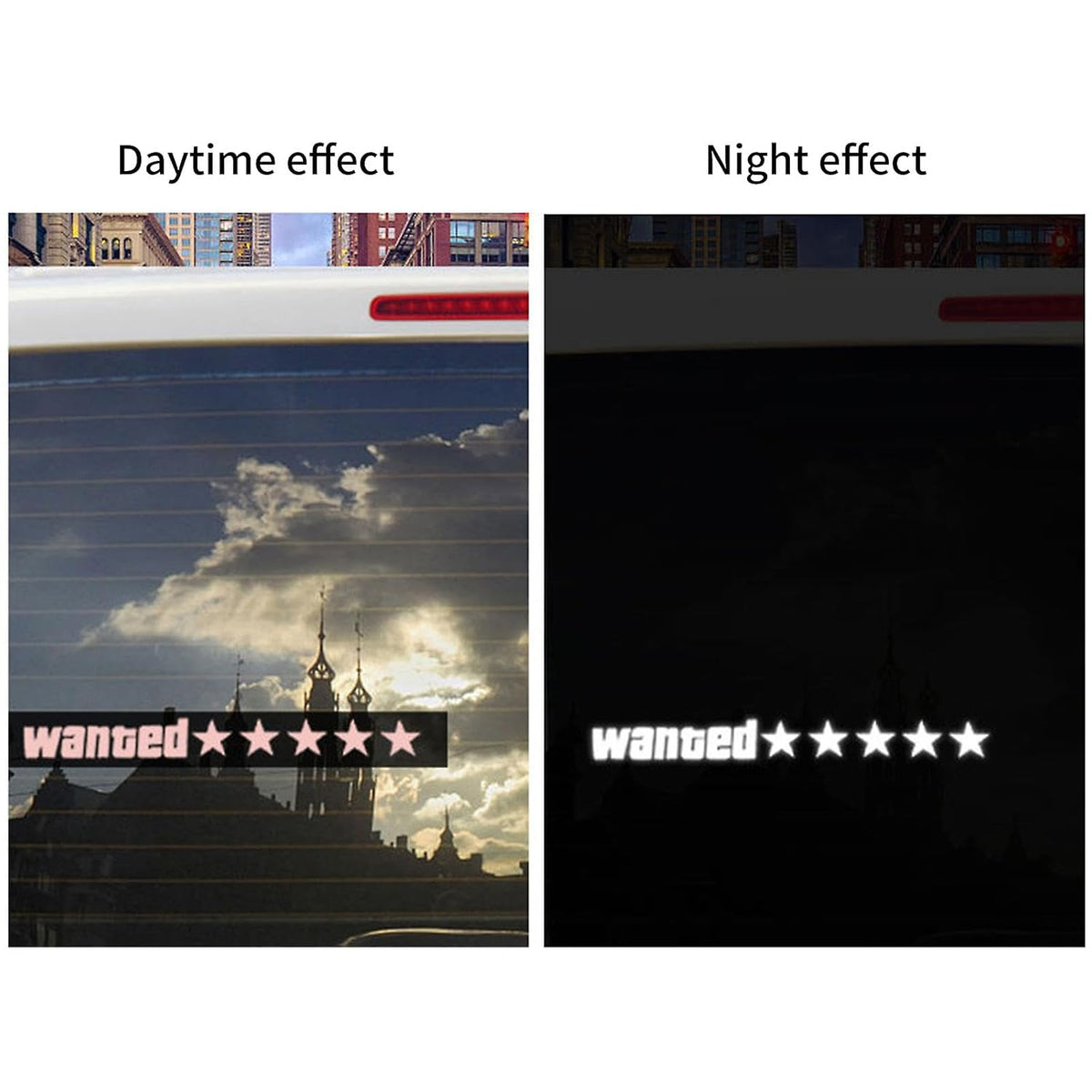 AutoBizarre GTA Wanted 5 Star Decal Sticker Light Glow Lamp Panel for