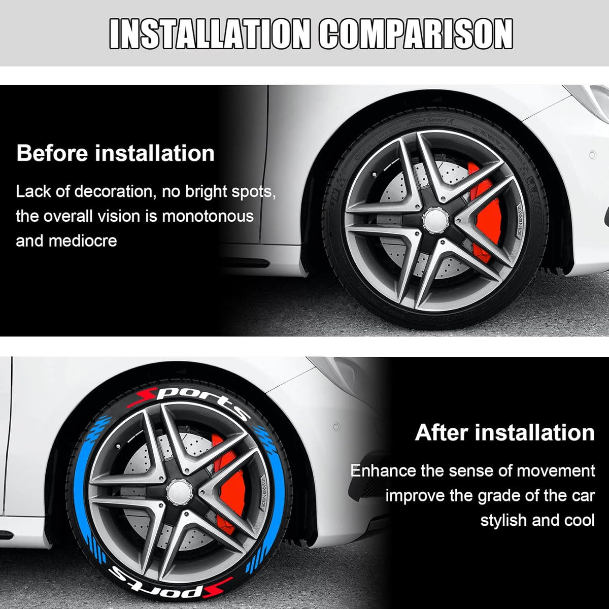 AutoBizarre DIY Sports 3D Letters Rubber Tyre Stickers Kit for Decorat